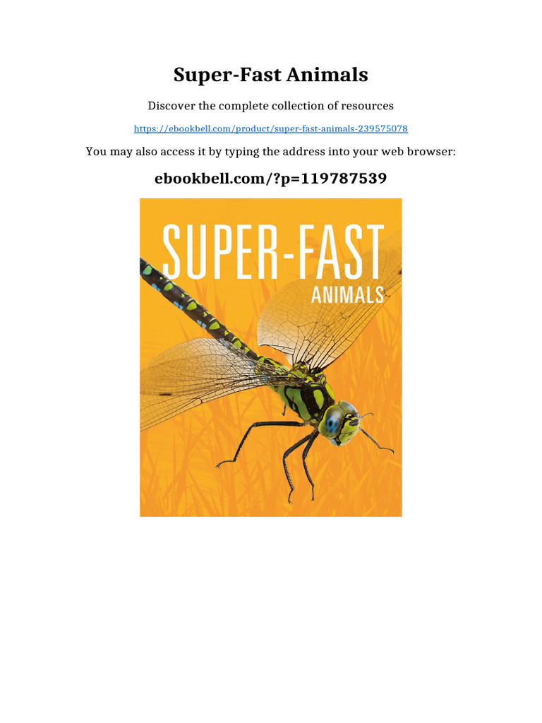 Super-Fast Animals available all format | PDF | Intellectual Property ...