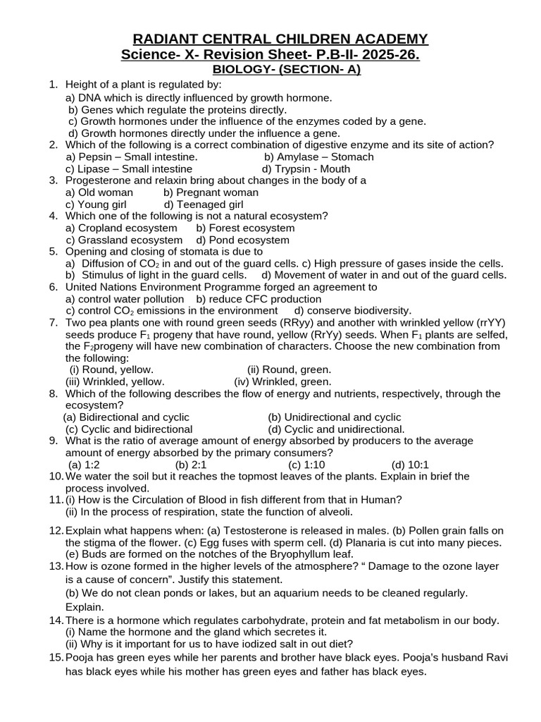 Revision Science P.B 2 (2025 26) | PDF | Series And Parallel Circuits ...