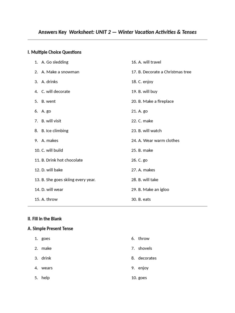 Answers Key Worksheet Unit 2 6ABC | PDF