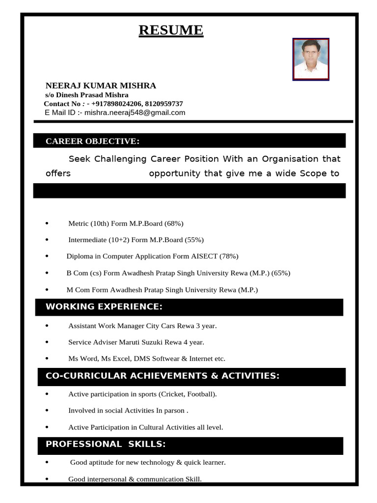 Neeraj Mishra Resume | PDF