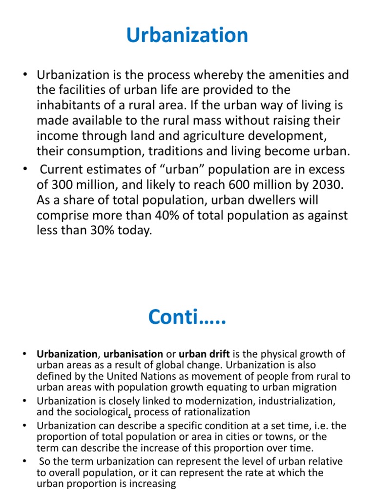 Causes of Urbanisation | PDF | Urbanization | Economic Development