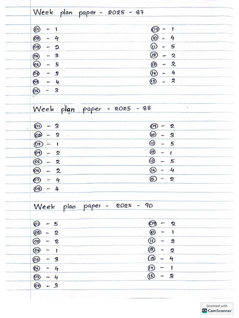 2025 Challenge, Week Plan, Timing Paper Ma | PDF