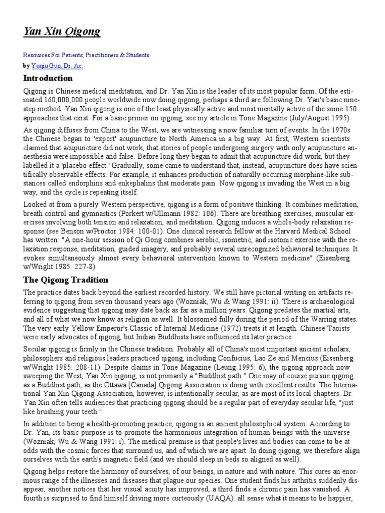 Yan Xin Qigong | PDF | Qigong | Qi