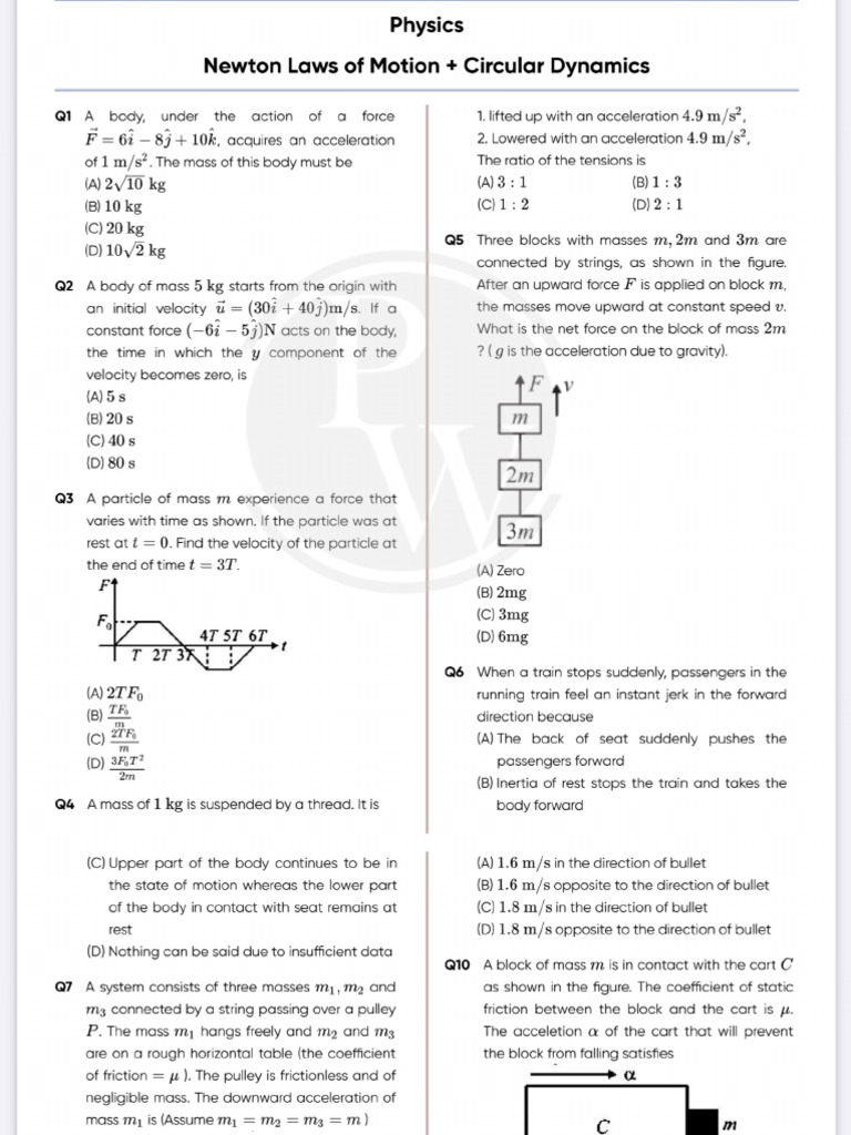 Physics Newton's Laws of Motion | PDF
