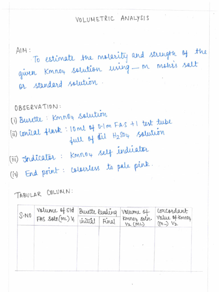 Volumetric Analysis | PDF