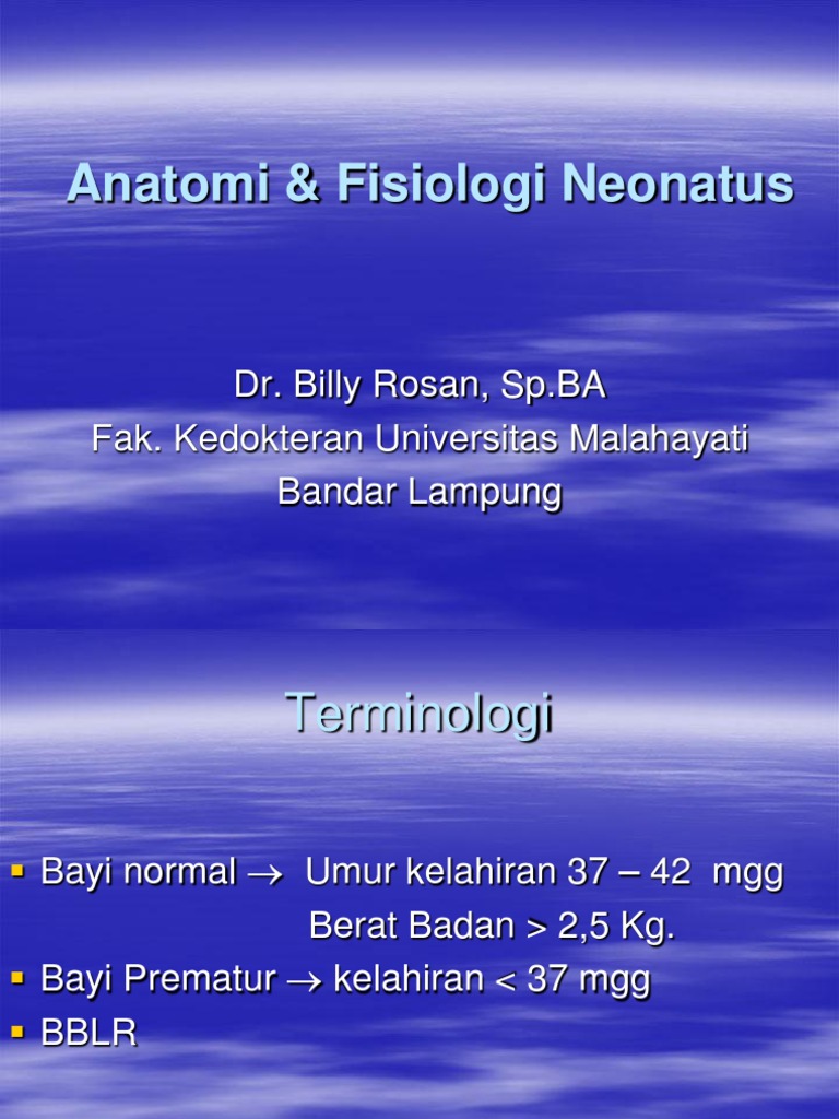 Anatomi & Fisiologi Neonatus | PDF