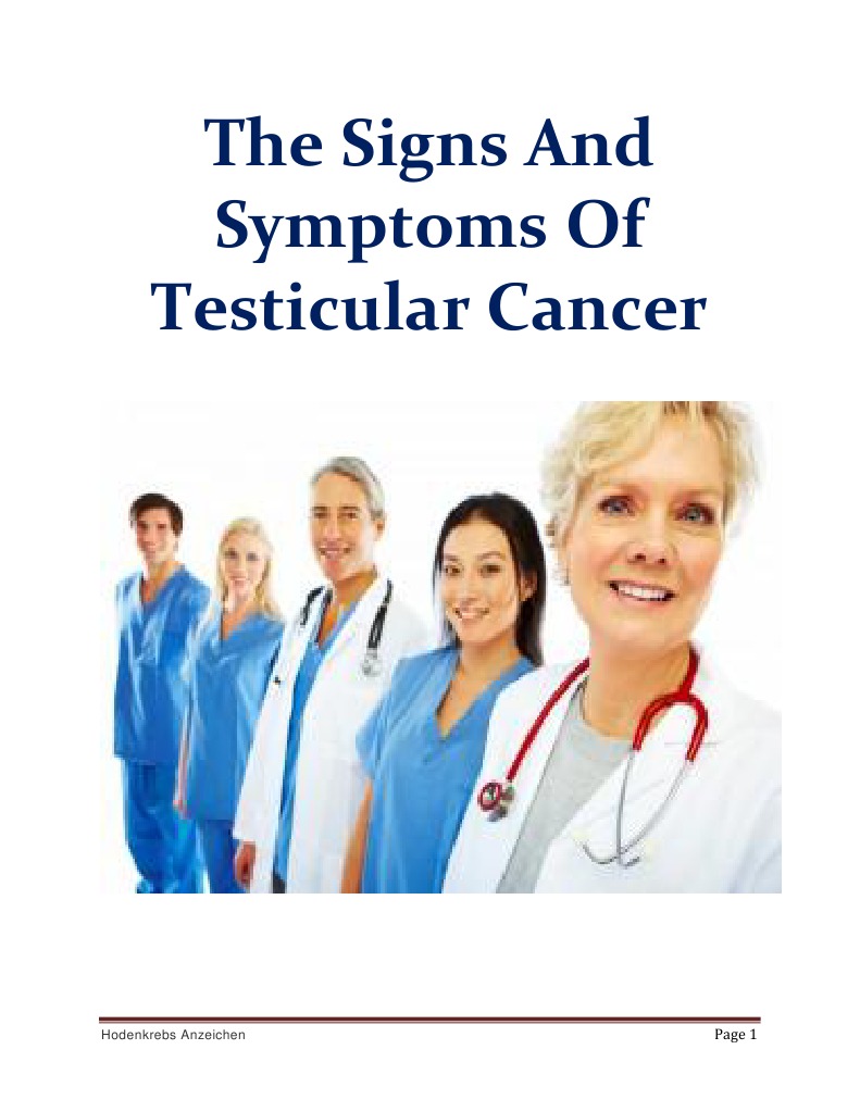 The Signs and Symptoms of Testicular Cancer | PDF | Cancer | Diseases ...