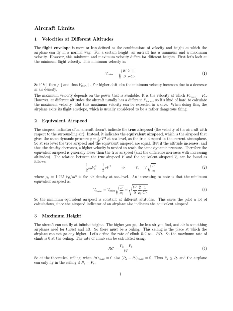 Aircraft Flight Envelope Limits Explained | PDF | Airspeed | Altitude
