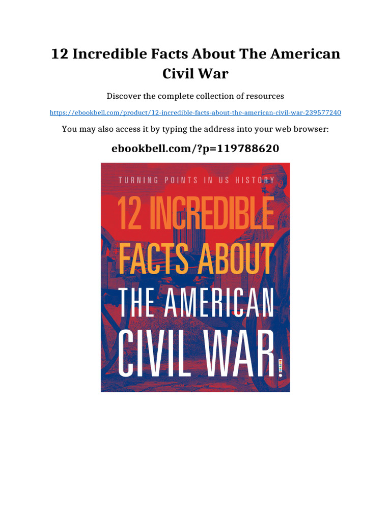 12 Incredible Facts About The American Civil War PDF Available | PDF ...