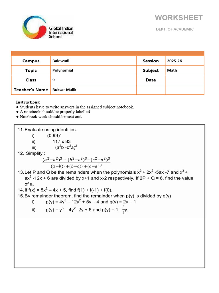 Gr9th Polynomials | PDF