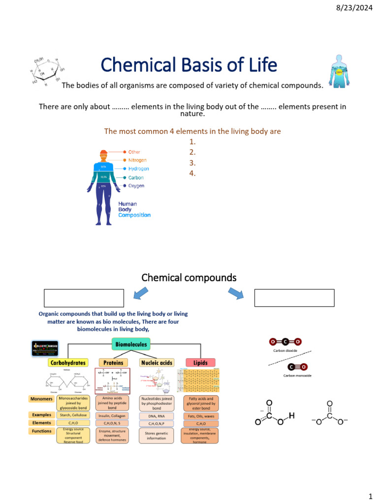 Chemical Basis of Life | PDF