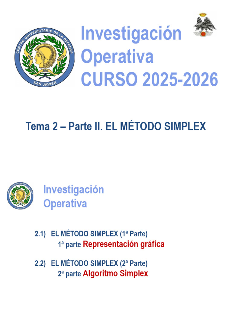 Tema1 Parte 2 Resolución Gráfica y SIMPLEX | PDF | Programación lineal ...
