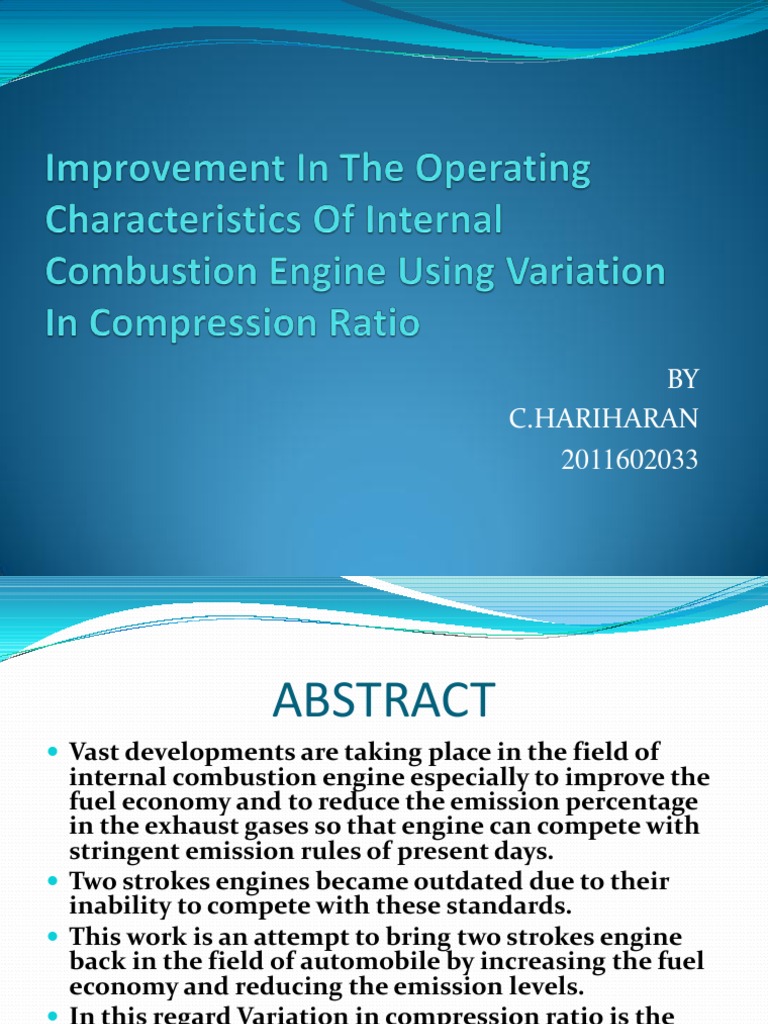 Improving Two-Stroke Engine Efficiency Through Variable Compression ...