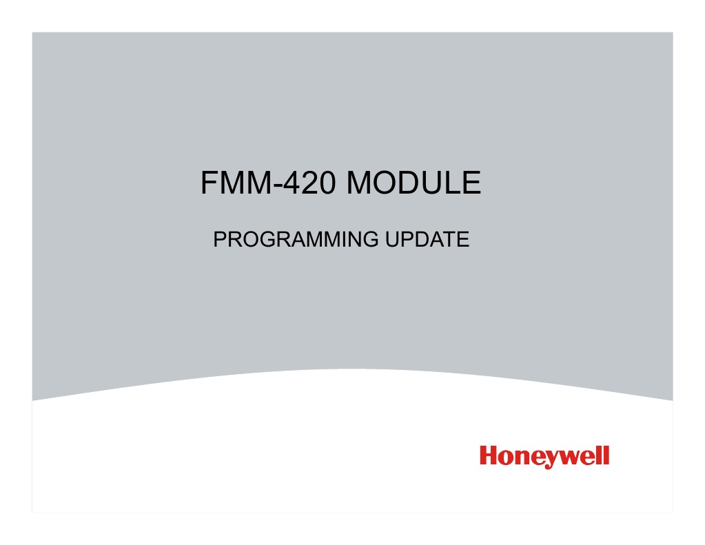 Fmm-420 Module: Programming Update | PDF | Parts Per Notation | Sensor