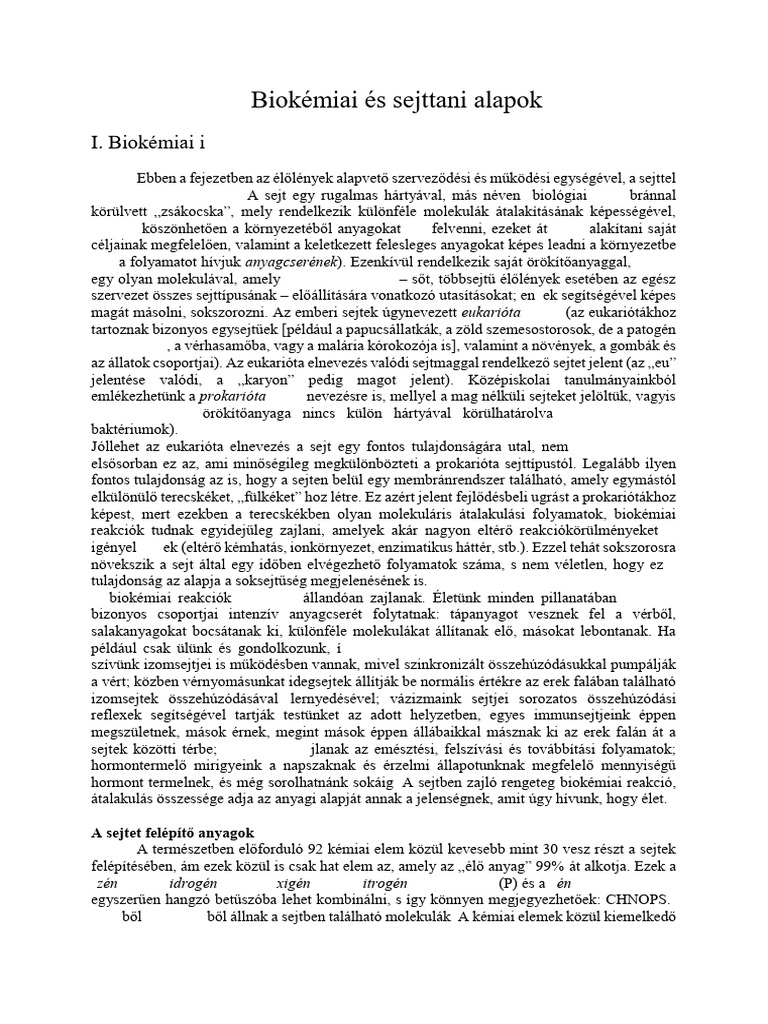 Biológiai Alapok I. - Javítva (Holló Gábor) (1) Nyomtatni | PDF