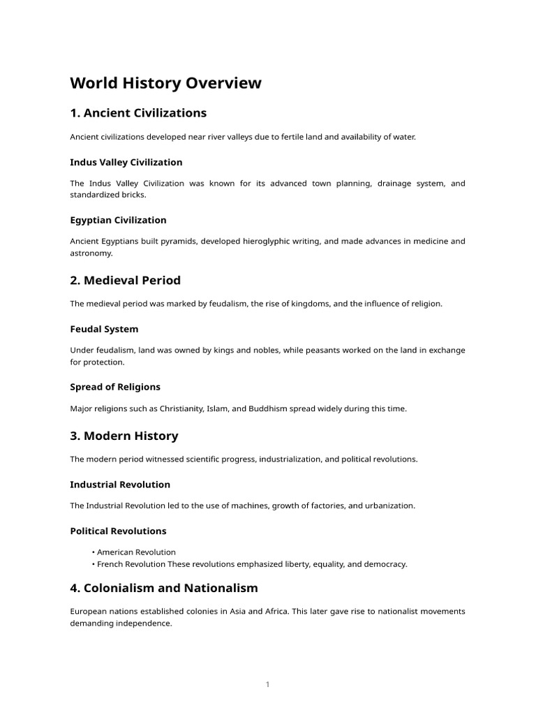 Document 2 - World History Overview | PDF
