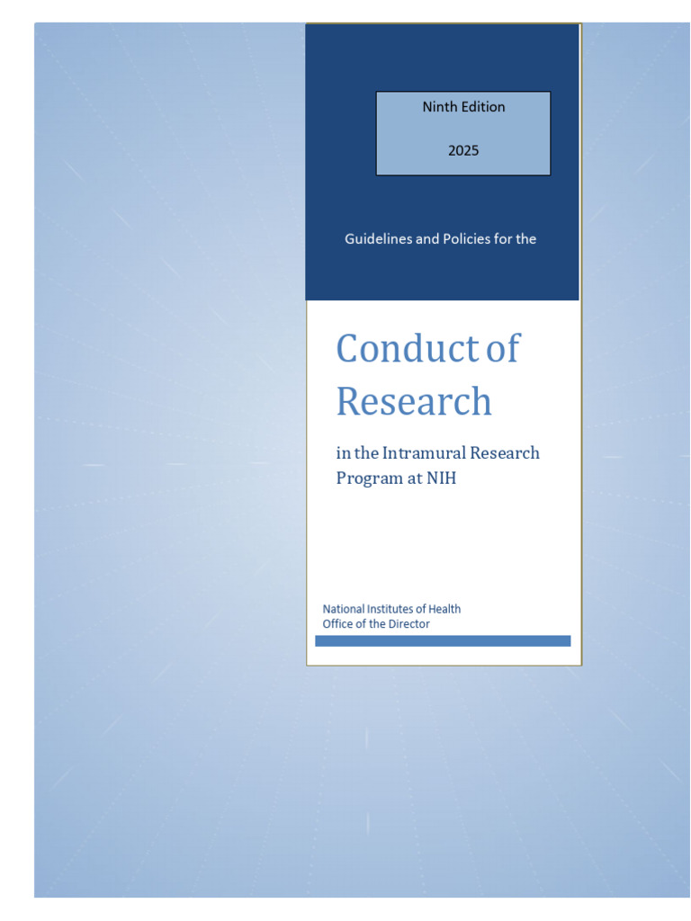 Guidelines-Conduct Research | PDF | National Institutes Of Health ...
