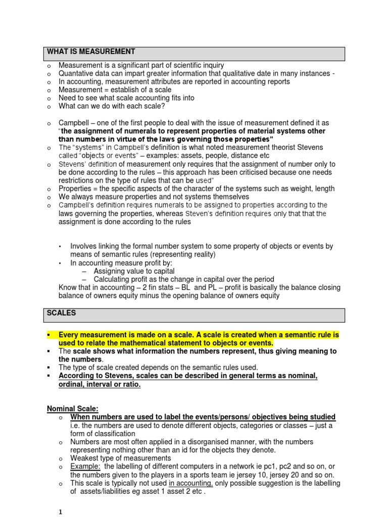 CH 4 Measurement | PDF | Level Of Measurement | Accuracy And Precision