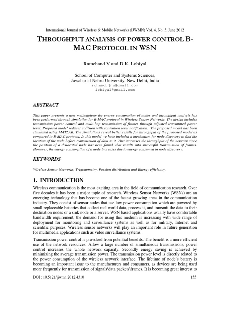 Throughput Analysis of Power Control B-MAC Protocol in WSN | PDF ... Throughput Analysis of Power Control B-MAC Protocol in WSN | PDF ...