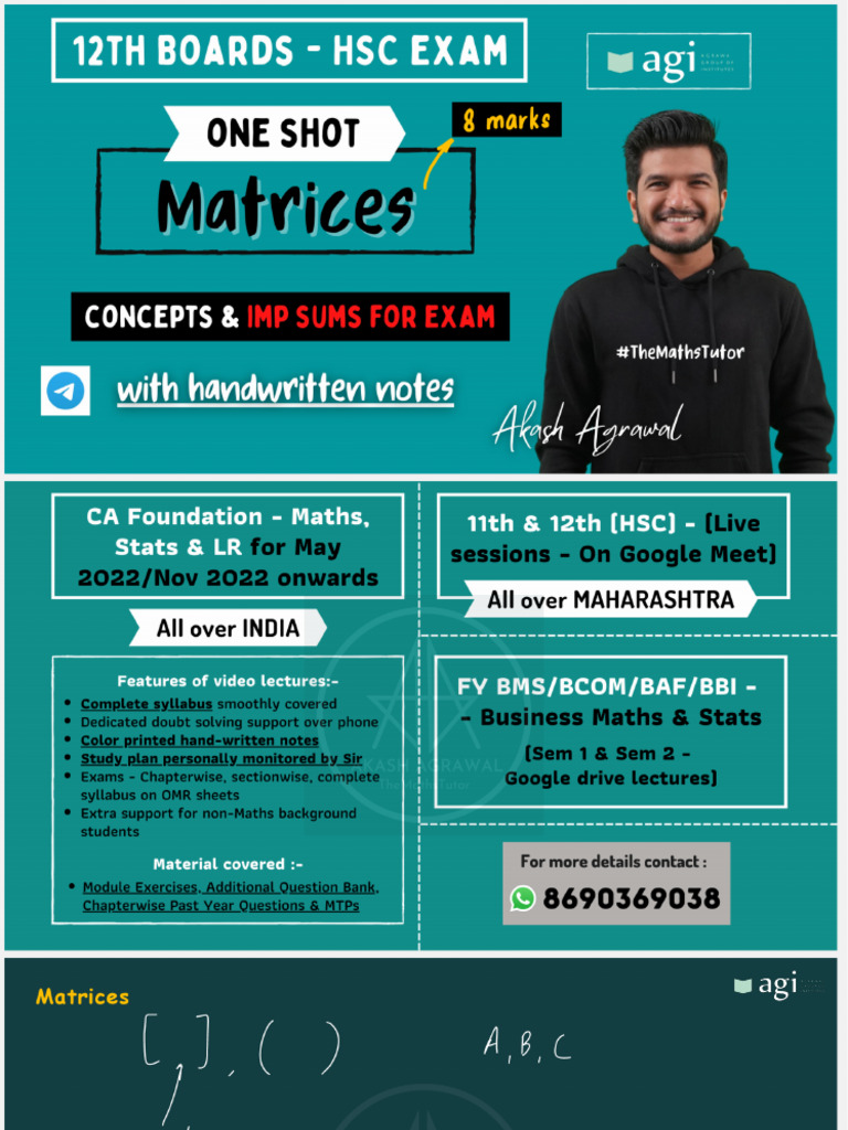 Matrices - One Shot | PDF