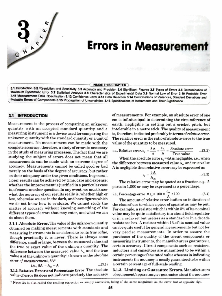 Errors in Measurement | PDF | Accuracy And Precision | Significant Figures