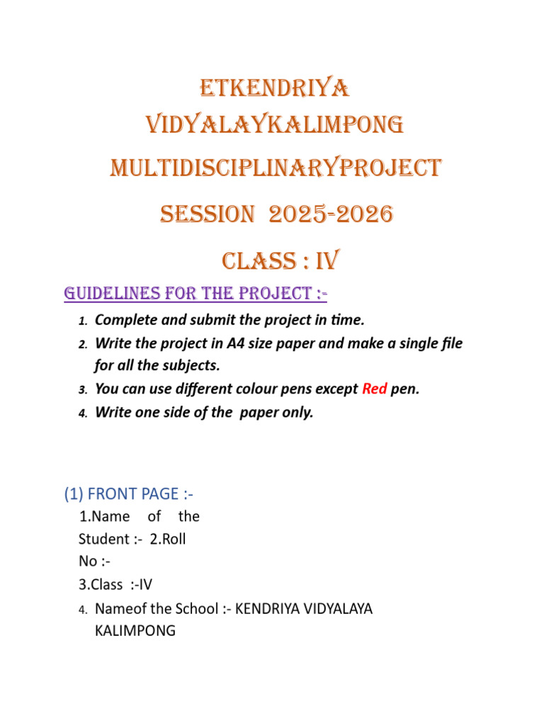 MDP 4 English Water (Winter 2025-2026) | PDF
