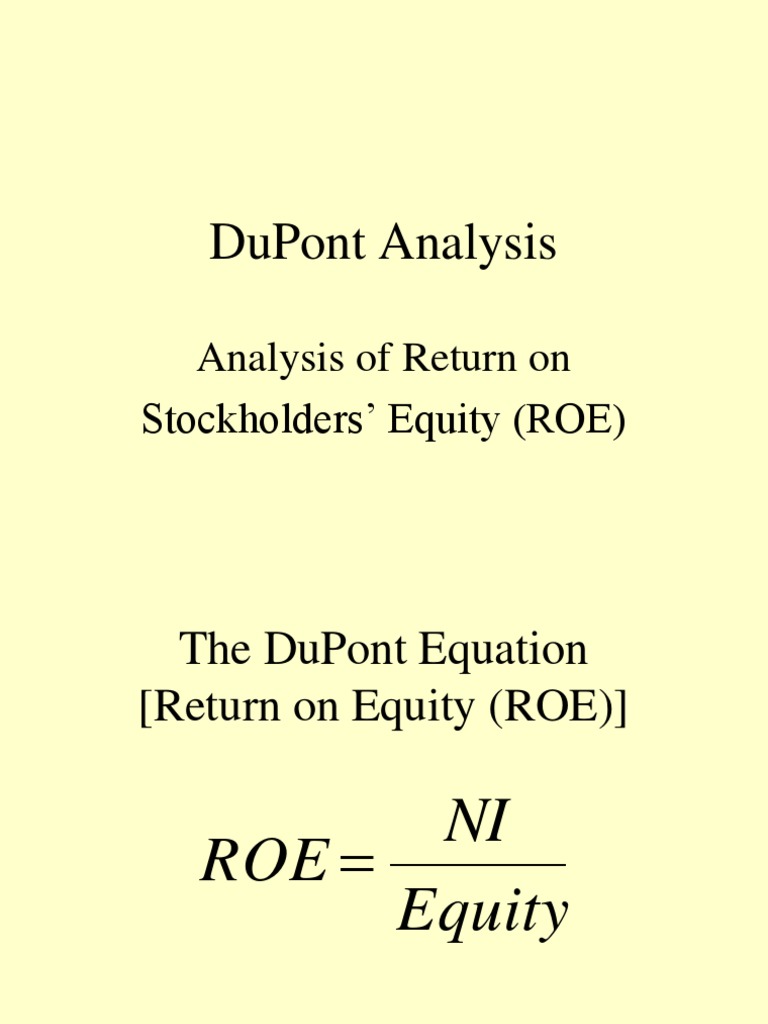 DuPont Analysis of ROE Explained | PDF | Business | Technology ...