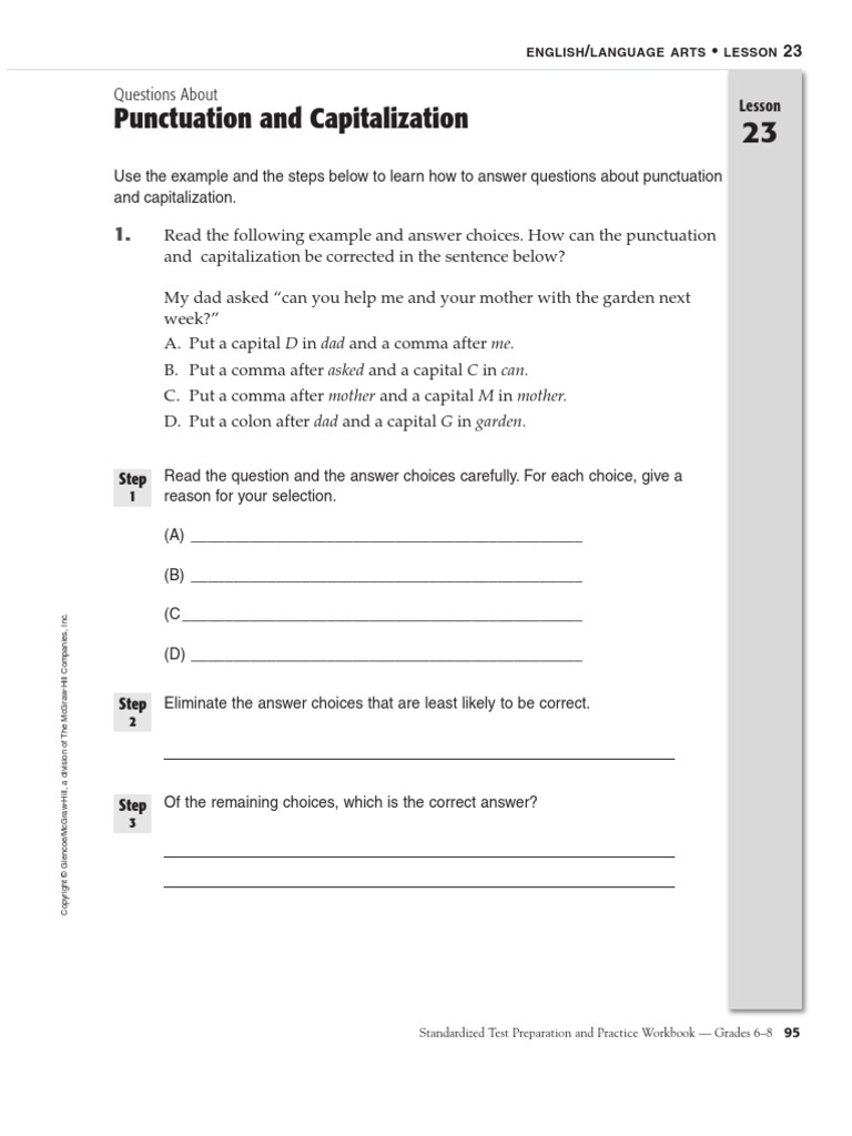 Lesson 23 - Punctuation & Capitalization | PDF | Punctuation | Comma