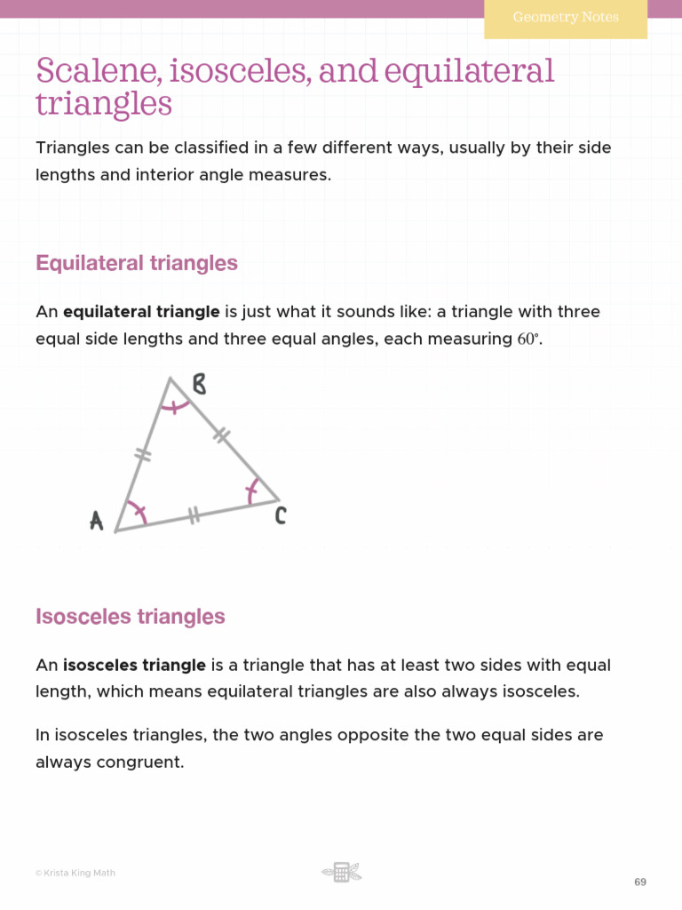 02 Scalene, Isosceles, and Equilateral Triangles | PDF | Triangle ...