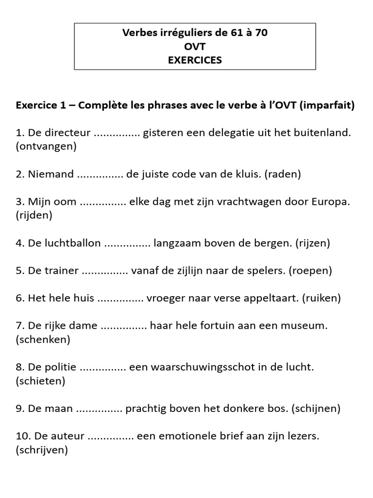TP 61-70 OVT Exercices + Corrigés | PDF