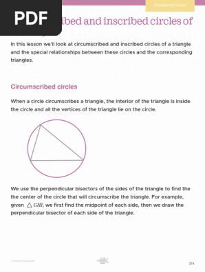Inscribed And Circumscribed Circles Worksheet