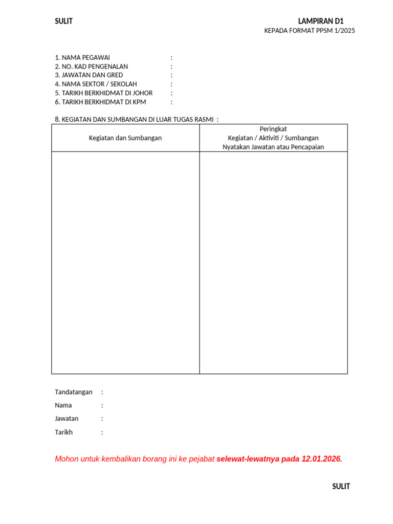 Lampiran D1 BORANG Pencalonan APC 2025 | PDF