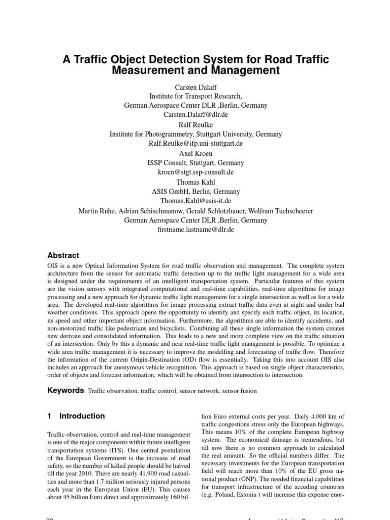 Traffic Object Detection System Overview | PDF | Image Resolution ...