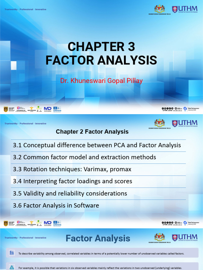 Chapter 3 Factor Analysis | PDF | Factor Analysis | Principal Component ...