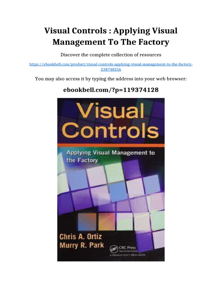 Visual Controls: Applying Visual Management To The Factory Full ...