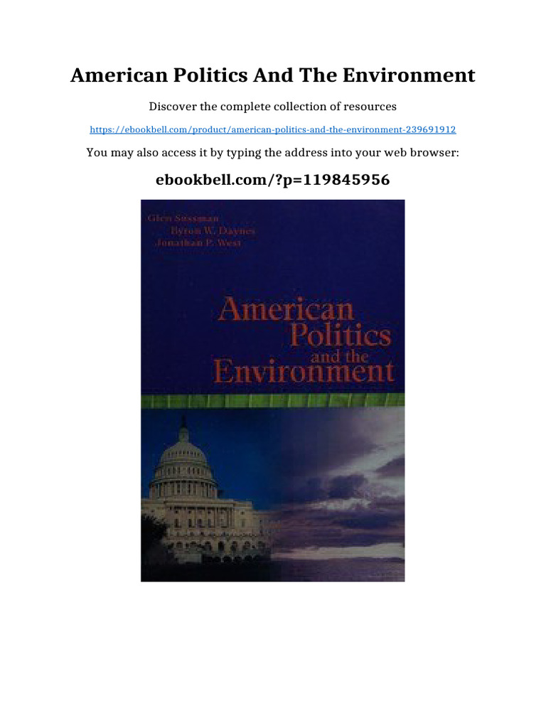 American politics and the environment updated 2025 | PDF | Intellectual ...