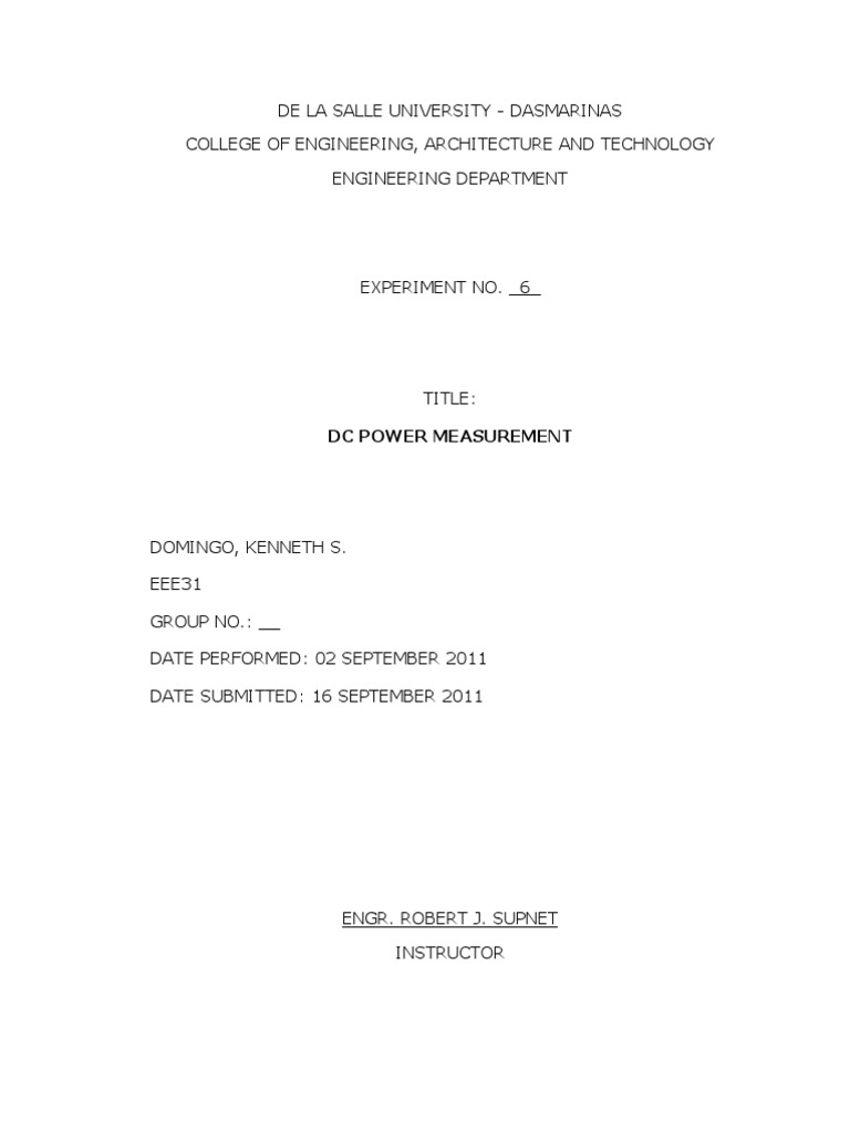 Circuit+Lab+Report+No 6 | PDF | Voltage | Electric Current