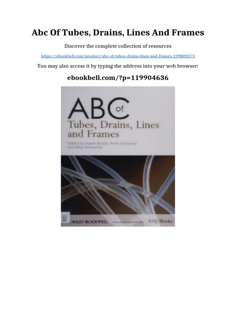 ABC of tubes, drains, lines and frames Kindle & PDF Formats | PDF ...