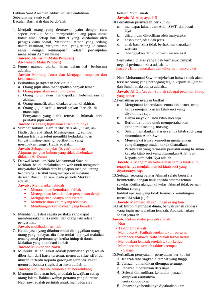 Latihan Soal Usp 2025 | PDF