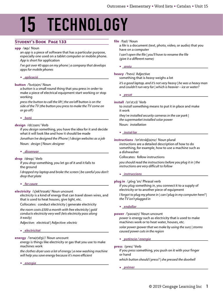 Outcomes Elementary Word Lists Catalan U15 | PDF | Adverb | Adjective