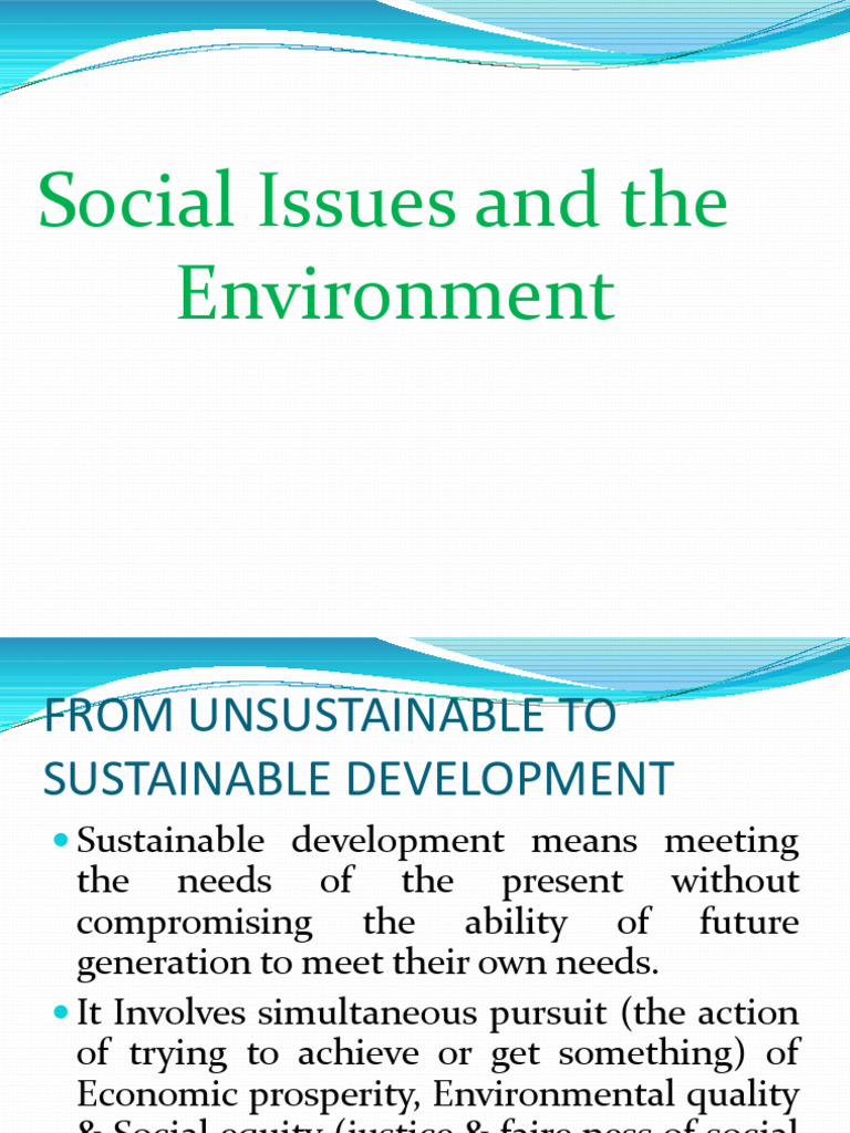 Social Issues & The Environment | PDF | Sustainability | Water Conservation