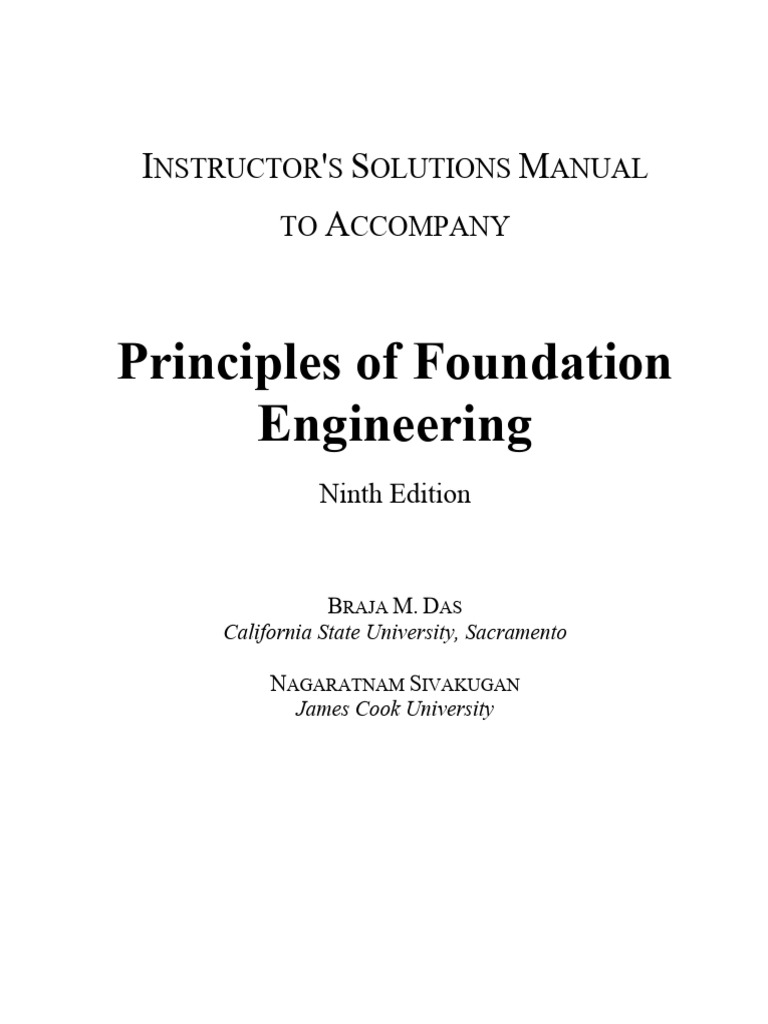 Principles of Foundation Engineering 9th SI Edition Braja M Das ...
