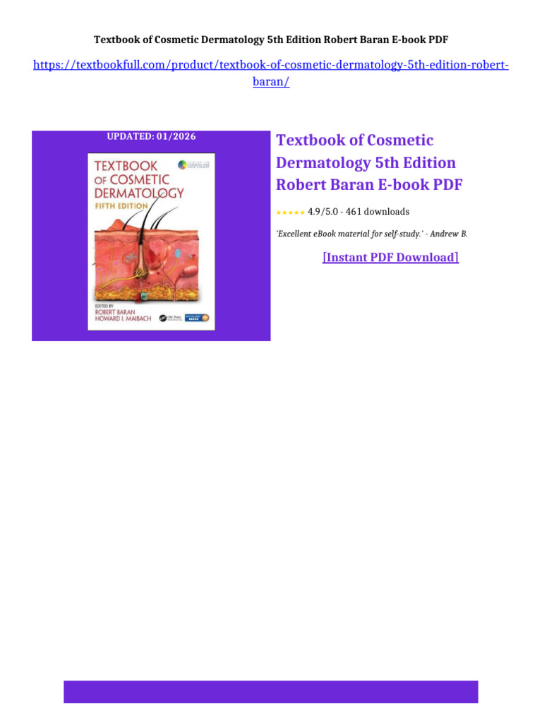 Textbook of Cosmetic Dermatology 5th Edition Robert Baran Ebook Unlock ...