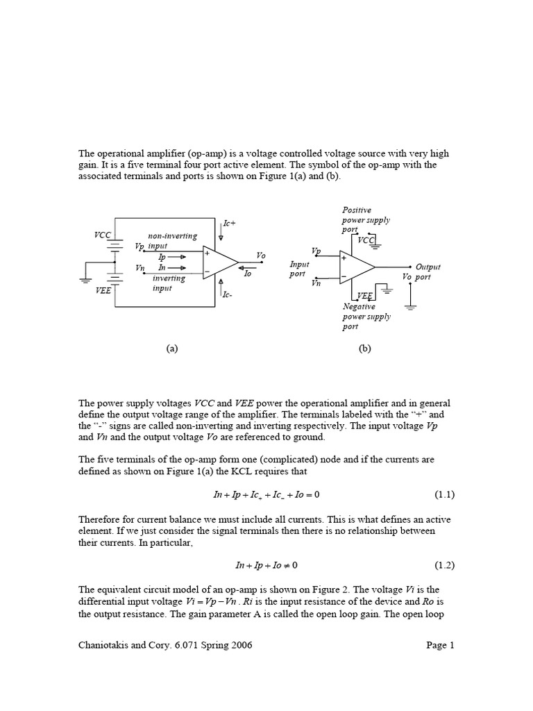 Op Amp Basics | PDF | Operational Amplifier | Amplifier