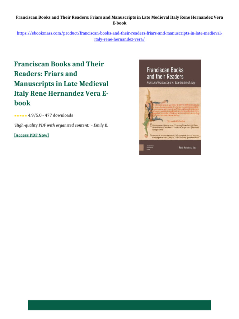 Franciscan Books and Their Readers: Friars and Manuscripts in Late ...