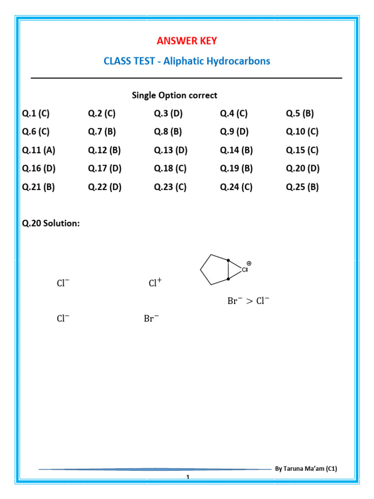 Class Test Ans Key | PDF