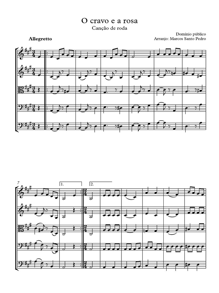 O Cravo e A Rosa - Cordas - Partitura Completa | PDF