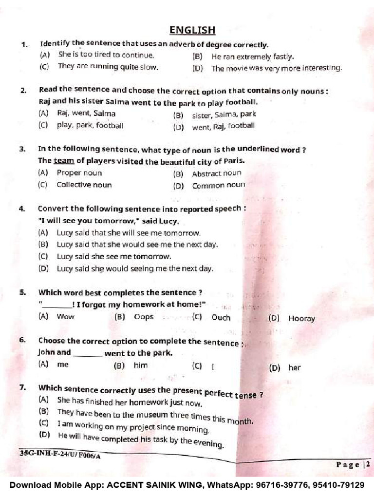 RMS Question Paper 2024 Class 6th | PDF | Computing | Mac Os