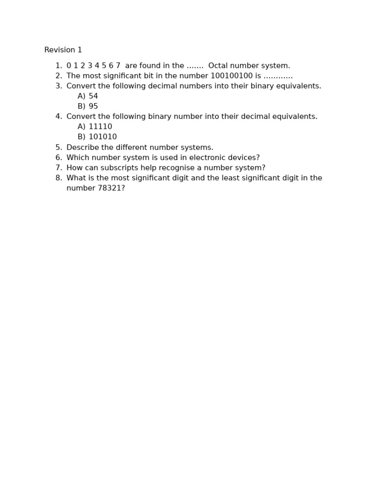 Grade 7 Revision 1 | PDF
