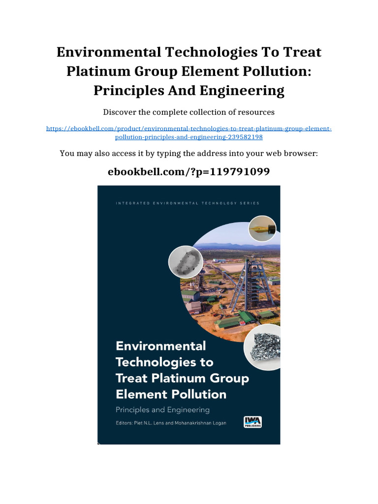 Environmental Technologies to Treat Platinum Group Element Pollution ...